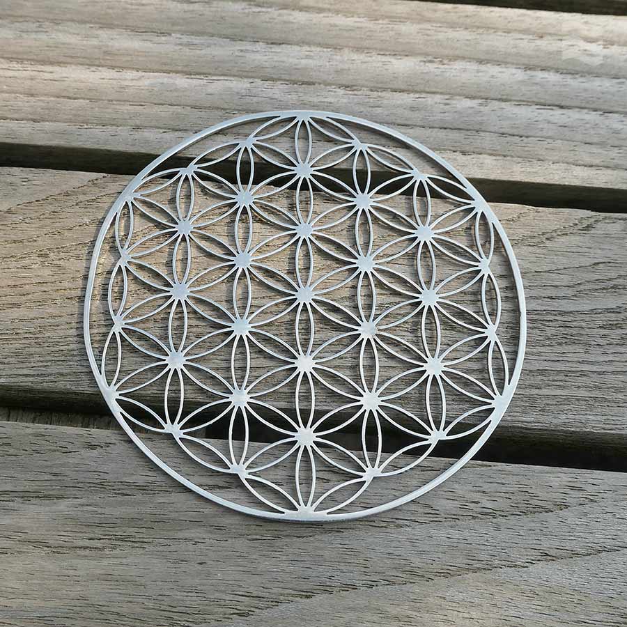 INFEA® ''Blume des Lebens'' Scheiben Edelstahl handpoliert Ø 9-22 cm ...
