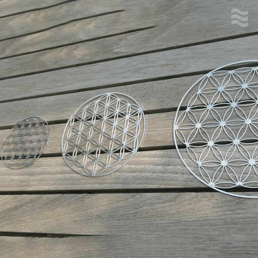 INFEA® ''Blume des Lebens'' Scheiben Edelstahl handpoliert Ø 9-22 cm ...